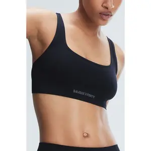 SAVAGE X FENTY Seamless Scoop Neck Bralette - Black Caviar