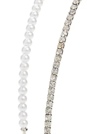 Bp. Crystal & Imitation Pearl Layered Headband