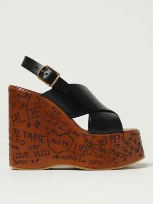 Chloé Wedge Sandals - Black