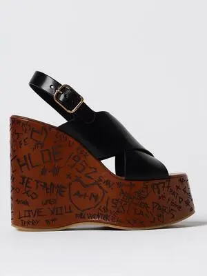 Chloé Wedge Sandals - Black