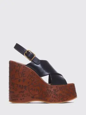 Chloé Wedge Platform Sandals - Black