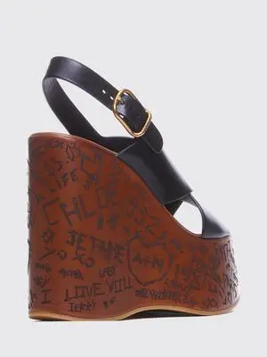 Chloé Wedge Sandals - Black