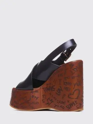 Chloé Wedge Sandals - Black
