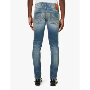 REPLAY Anbass Hyperflex Whiskering Slim Fit Straight-leg Jeans - Medium Blue