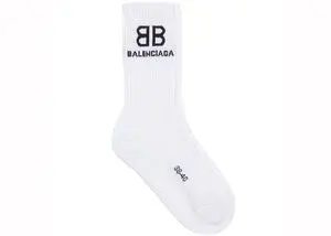 Balenciaga Bb Logo Tennis Socks - White/black