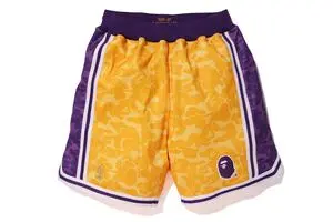 A BATHING APE X Mitchell & Ness Lakers Abc Basketball Authentic Shorts
