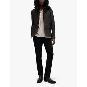 ALLSAINTS Survey Double-layered Leather Blazer - Anthracite Gre