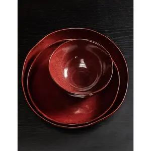 SERAX La Mère Irregular Small Stoneware Plate 18cm - Red