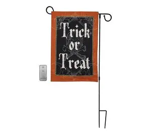 LUMABASE Led Lighted Wall Banner & Flag Stand- Rick Or Treat - One-color