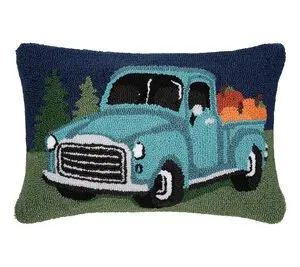VALERIE PARR HILL Pumpkin Truck Hooked Pillow Valerie - One-color
