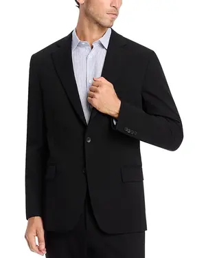 Vince Stretch Wool Unstructured Slim Fit Suit Jacket - Black