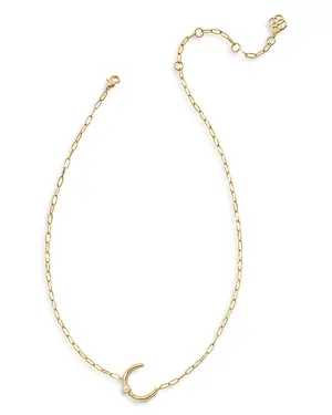 Kendra Scott Cultured Freshwater Pearl Letter Pendant Necklace - C