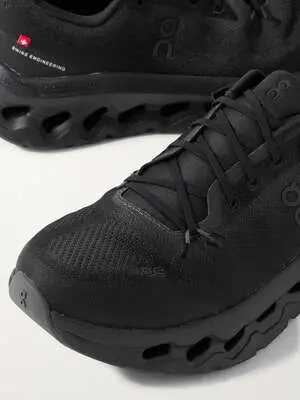 On Cloudtilt Stretch Recycled-knit Sneakers - Black