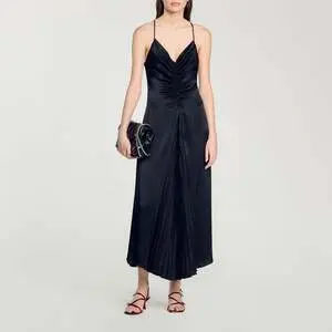 Sandro Satin-effect Maxi Dress