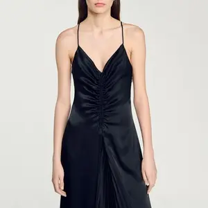 Sandro Satin-effect Maxi Dress