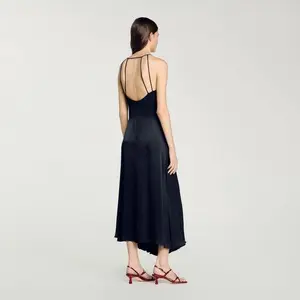 Sandro Satin-effect Maxi Dress