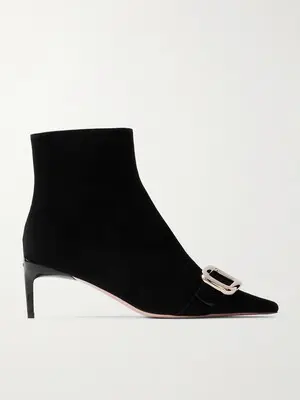 ROGER VIVIER Viv' Canard 55 Suede Ankle Boots