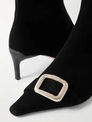 ROGER VIVIER Viv' Canard 55 Suede Ankle Boots