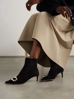 ROGER VIVIER Viv' Canard 55 Suede Ankle Boots
