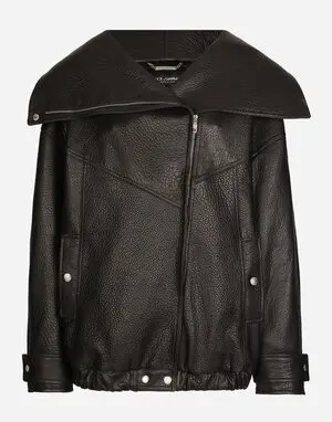 Dolce & Gabbana Oversize Vegetable-tanned Lambskin Biker Jacket