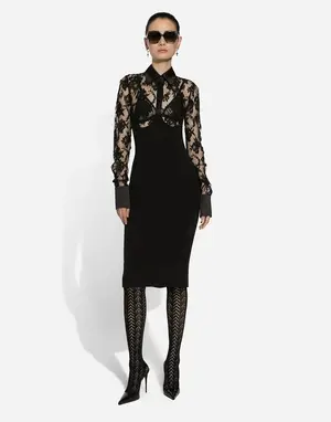 Dolce & Gabbana Jersey And Lace Dress With Corset