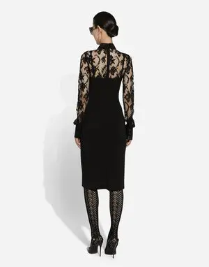 Dolce & Gabbana Jersey And Lace Dress With Corset