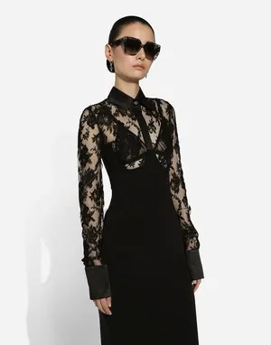 Dolce & Gabbana Jersey And Lace Dress With Corset
