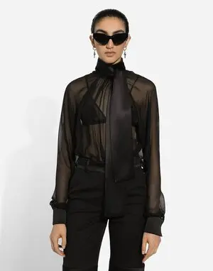 Dolce & Gabbana Chiffon Pussy-bow Blouse
