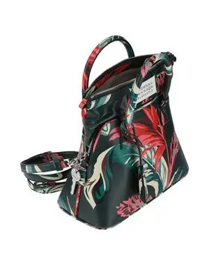 MAISON MARGIELA Leather Tote With Floral Print - Green
