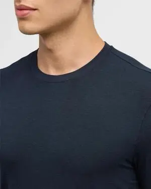 Giorgio Armani Apos;s Cotton Long-sleeve Crewneck T-shirt - Navy