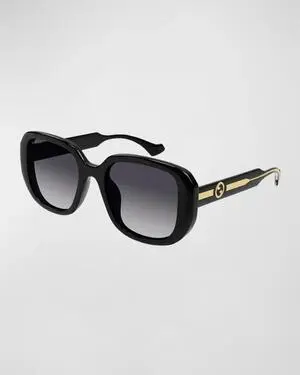 Gucci La Piscine Square Sunglasses - Black