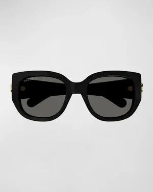 Gucci Gg Logo Cat-eye Sunglasses - Black