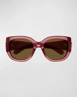 Gucci Gg Logo Cat-eye Sunglasses - Red