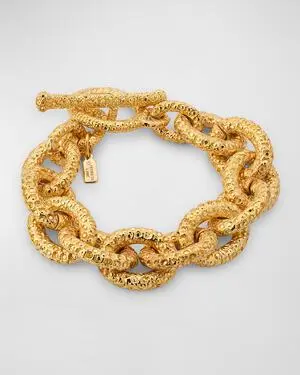 KENNETH JAY LANE Textured Link Bracelet - Gold
