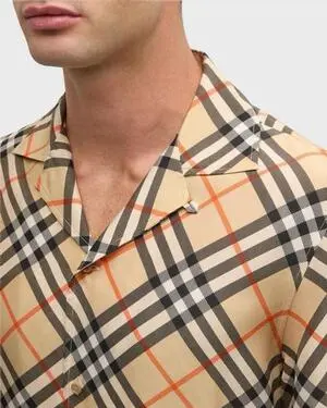 Burberry Apos;s Check Camp Shirt - Sand Ip Check