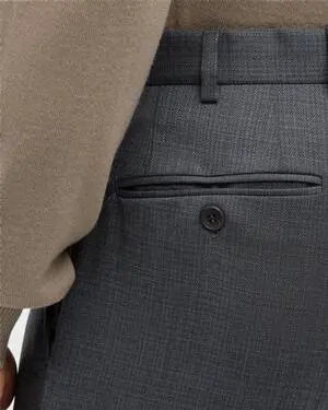 Brioni Textured Wool Dress Pants - Graphite