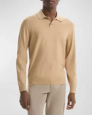 Theory Men & Apos;s Goris Long-sleeve Polo Shirt New Camel
