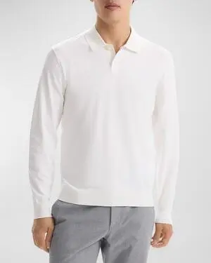 Theory Men & Apos;s Goris Long-sleeve Polo Shirt White