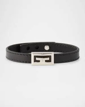 Givenchy Givenchy 2G Leather Bracelet - 008-blacksilvery
