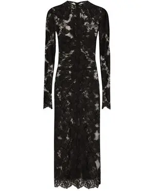 Dolce & Gabbana Dolce & Gabbana Floral Lace Midi Dress - Black
