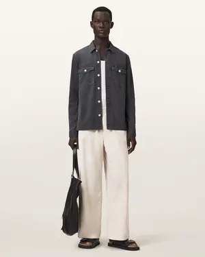 ALLSAINTS Spotter Slim Fit Overshirt - Blue