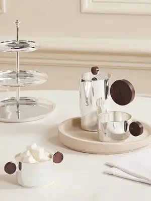 Christofle Gigogne -plated And Wood Coffee Pot