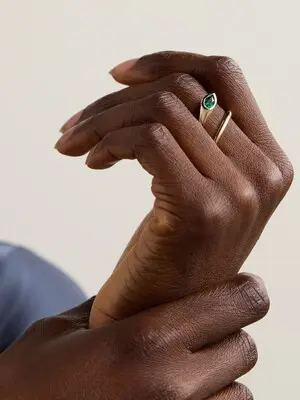 Alison Lou Tear 14-karat Laboratory-grown Emerald Ring