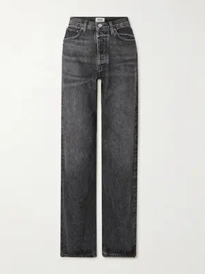 AGOLDE Kelly Mid-rise Straight-leg Jeans - Black
