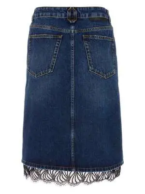 Stella McCartney Lace-trim Denim Skirt