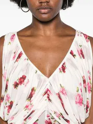 Magda Butrym V-neck Ruched Bodysuit - White