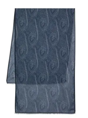 Etro Paisley-print Scarf - Blue