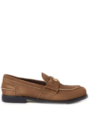Miu Miu Coin-plaque Suede Loafers