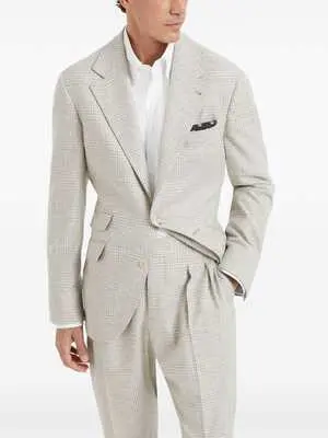 Brunello Cucinelli Check Blazer - Neutrals