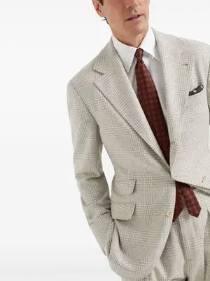 Brunello Cucinelli Check Blazer - Neutrals